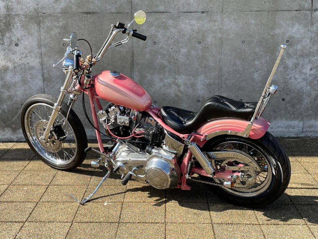 ’76 FLH Shovelhead ” Pink ･ Lady “ – SHIUN CRAFT WORKS official web.